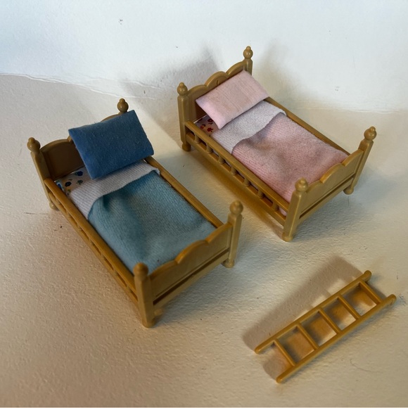 calico critters | Toys | Miniature Wooden Bunk Beds For Kids Toys Blue ...